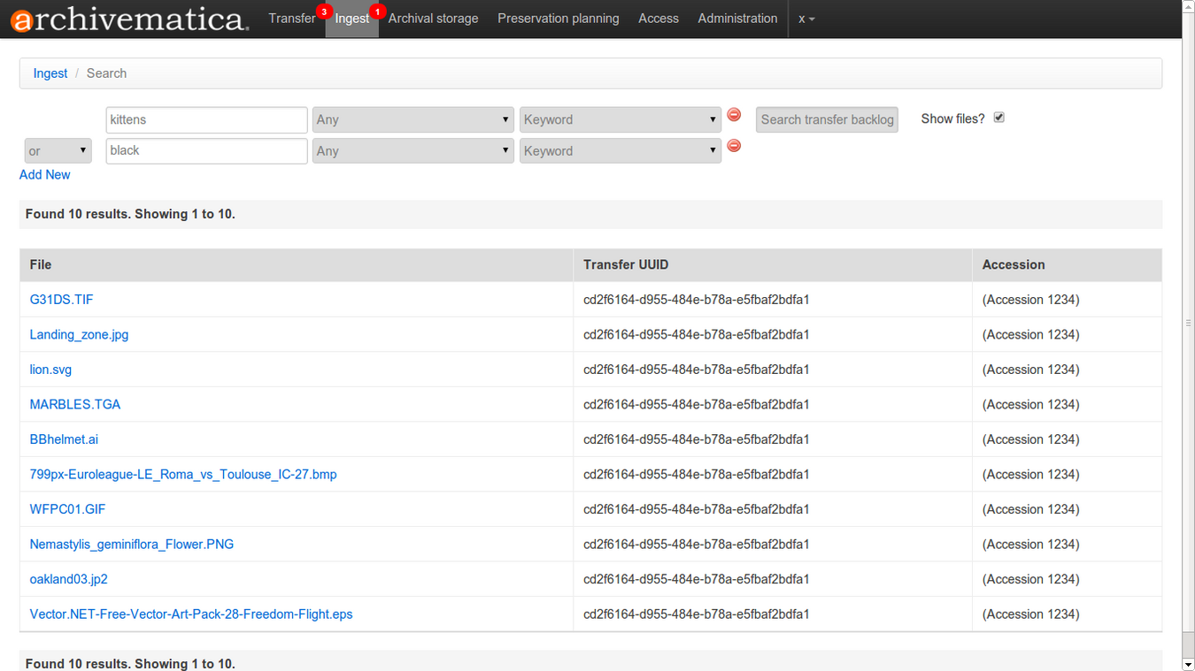 UM Transfer backlog - Archivematica