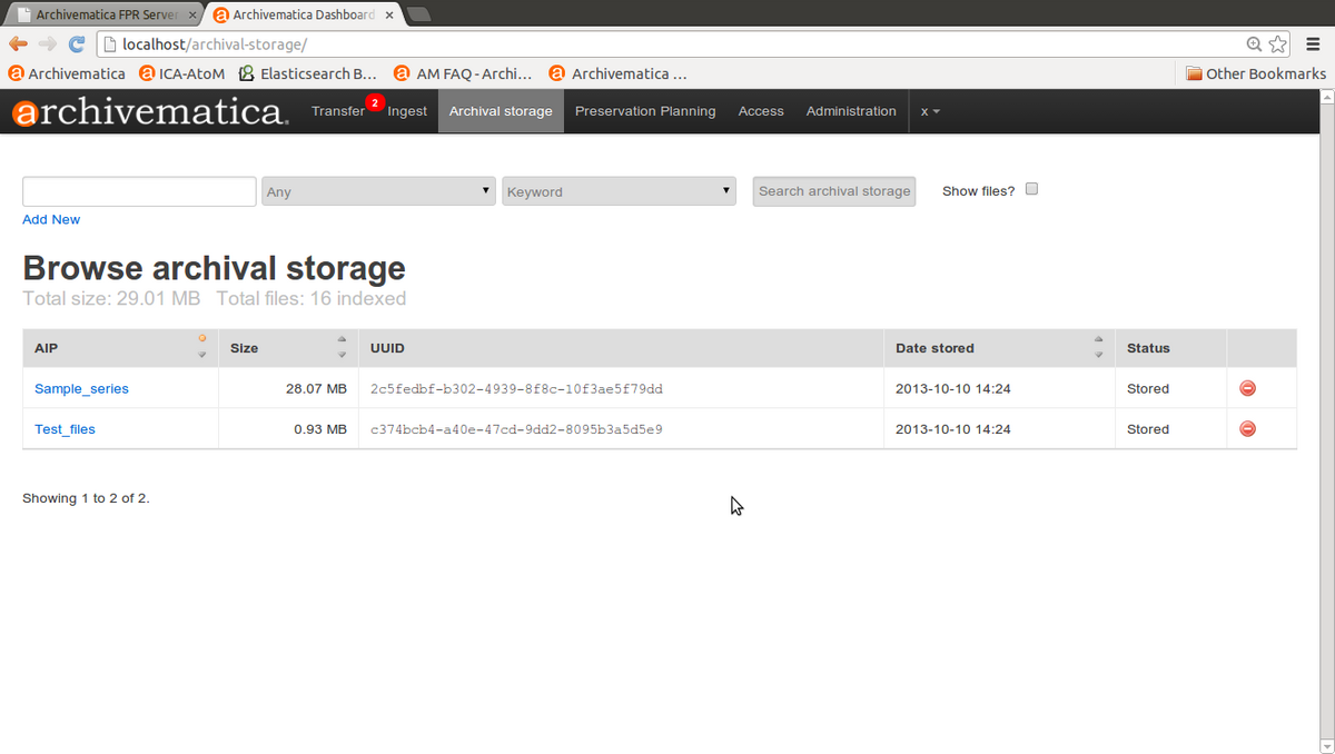 UM archival storage 1.2 - Archivematica